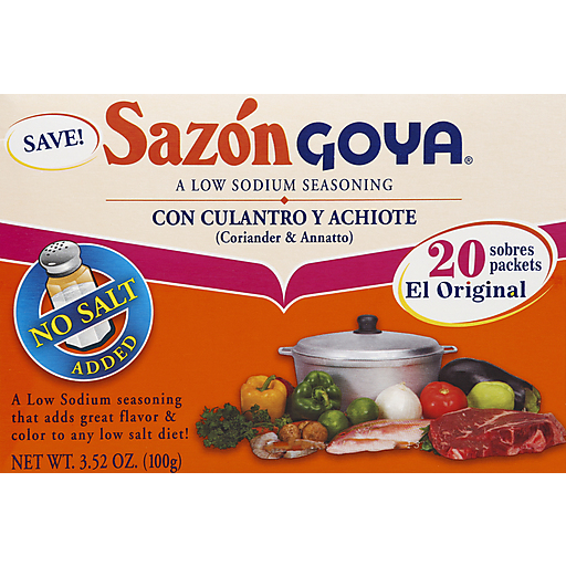 Sazon Goya Con Culantro Y Achiote No Salt – Antojitos Caribeños